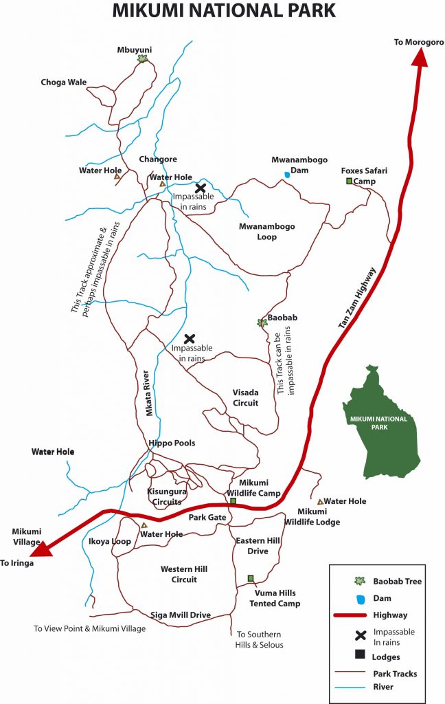 Location of Mikumi National Park | Mikumi National Park | Tanzania Tours